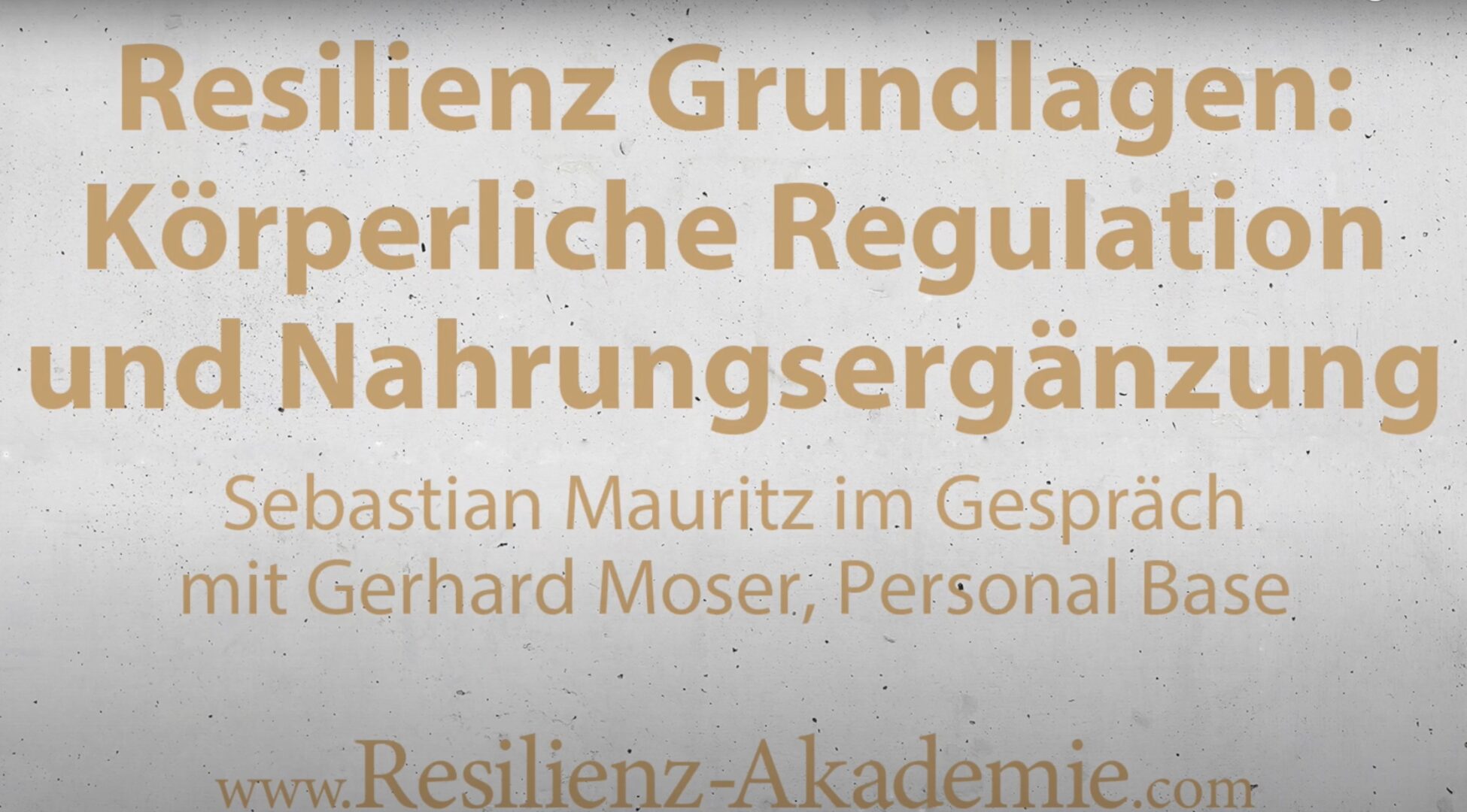 Grundlagen der körperlichen Resilienz: Gerhard Moser im Gespräch mit ...